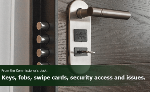 Commissioner's Desk: Keys, fobs, swipe cards, security access and ...